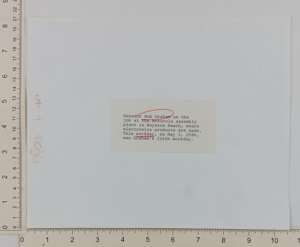 1988 Boynton Beach Florida Senator Bob Graham Motorola Plant FL VTG ...