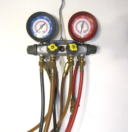 Yellow Jacket Brute II 4-Valve Test & Charging Manifold Gauges with ...