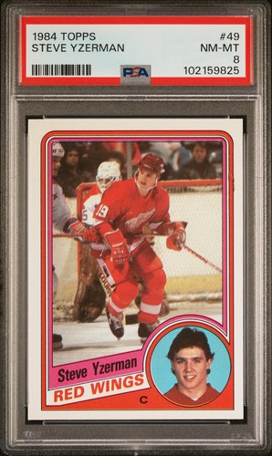 1984 TOPPS #49 STEVE YZERMAN ROOKIE RC PSA 8 | eBay