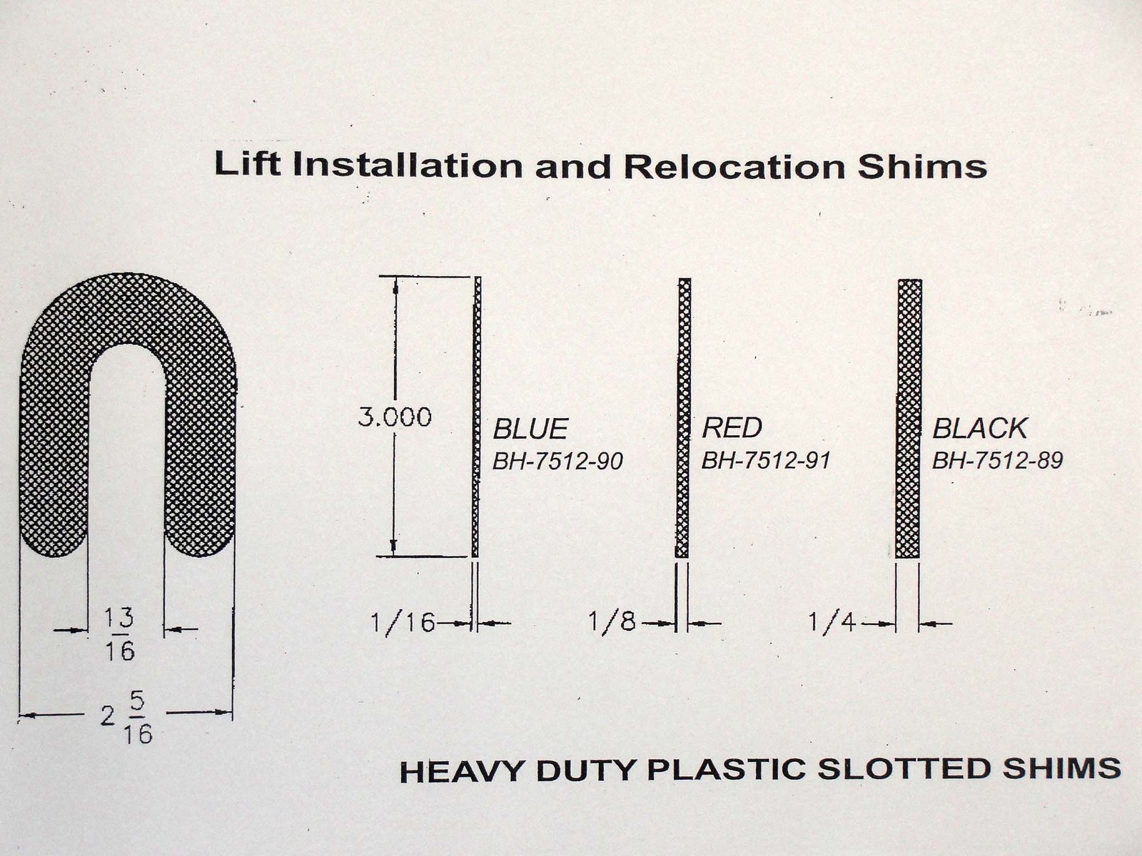 automobile Lift leveling Shim Kit With 3 sizes Plastic Shims shipped ...