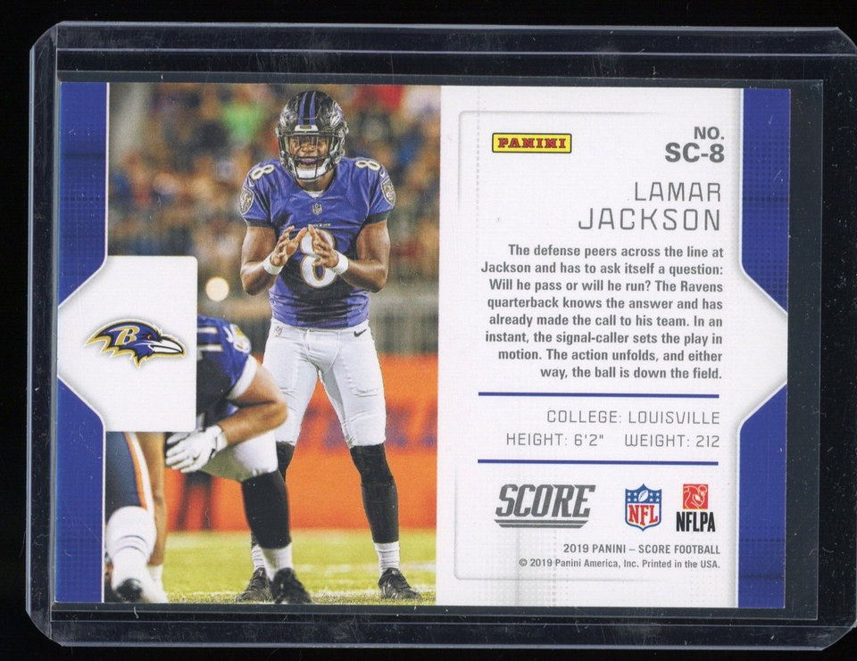2019 Panini Score Lamar Jackson Signal Callers Foil #SC-8 Baltimore ...
