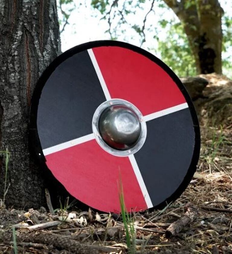 Viking Wooden Hand Made Painted Toy Round Shield with Steel Boss Shield ...