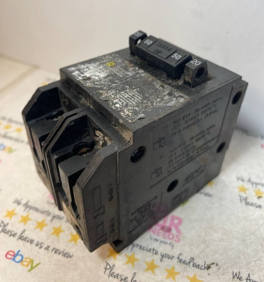 Square D HOMT2020250 Two 20 AMP 1P One 50 AMP 2p 240V Tandem Circuit ...