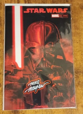 STAR WARS 21 MIKE MAYHEW SIGNED COA DARTH VADER VIRGIN VARIANT-B VERY ...