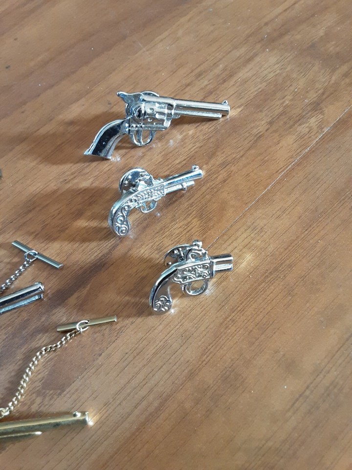 Rifle Pistol Shot Gun Tie Bar Clasp Clip Pin Vintage Lot | eBay
