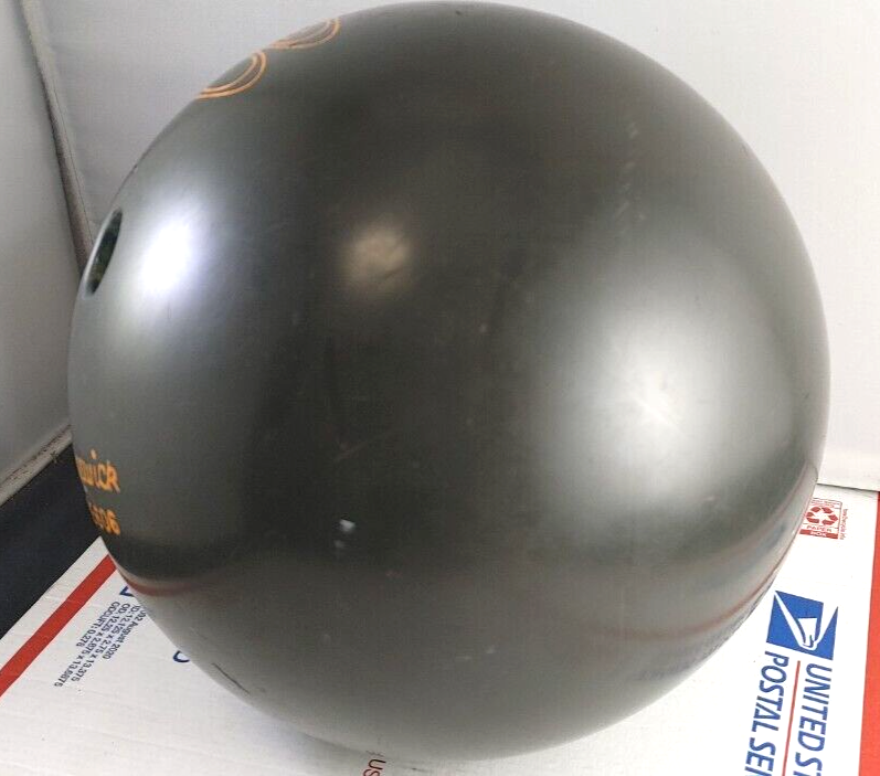 Vintage Brunswick RHINO 16lbs Bowling Ball 16 lbs Drilled Black Retro ...
