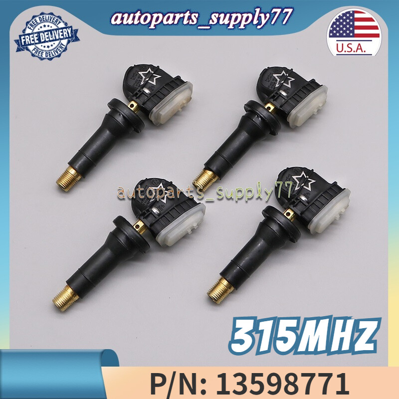 (4)TPMS Tire Pressure Sensor 13598771 for GMC Trucks&Vans Chevy Buick ...