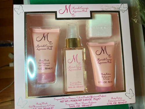 NEW Mariah Carey LUSCIOUS PINK 3-pc Gift Set Perfume Lotion Body Wash ...