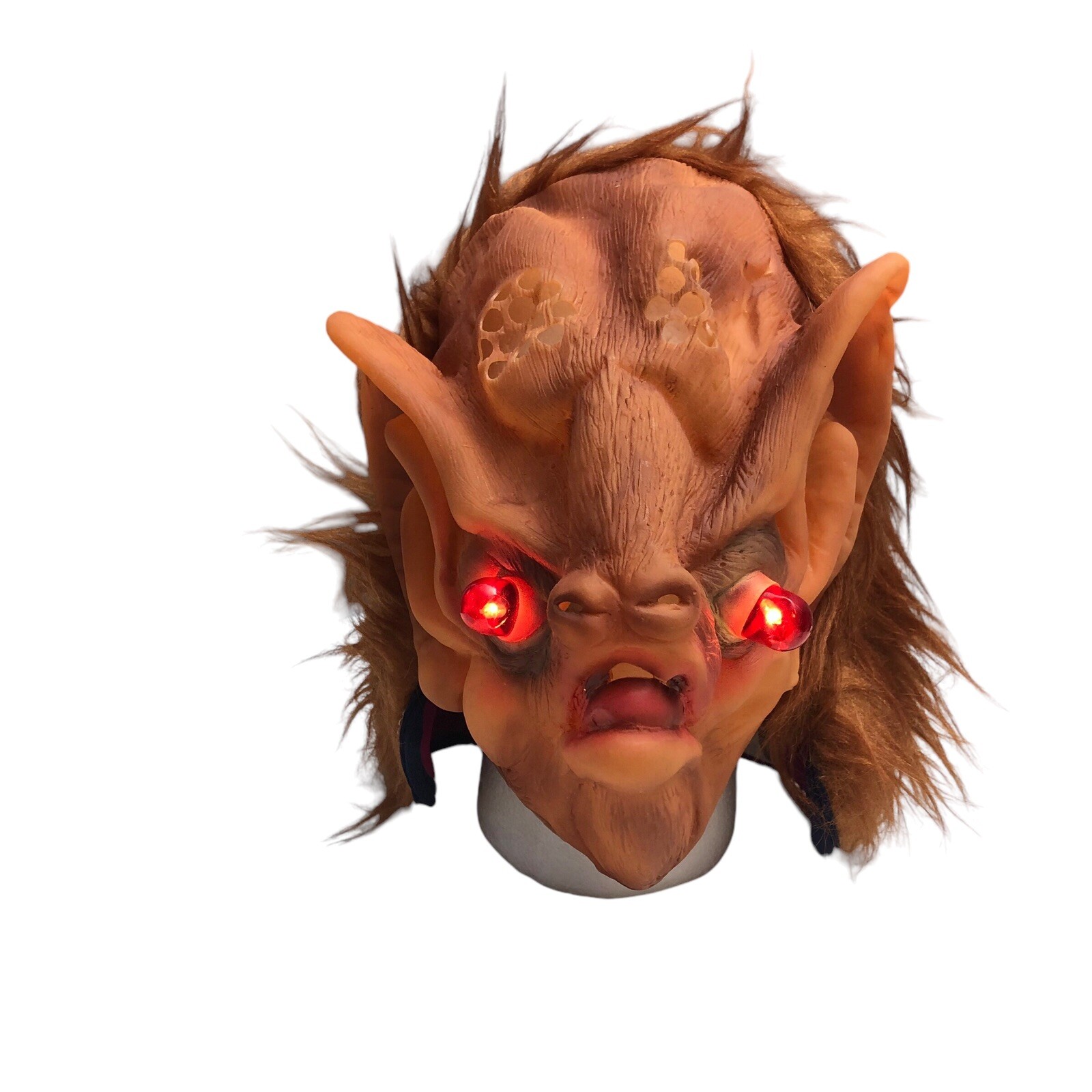 Vintage Topstone Halloween Scary Troll Bat Mask Lighted Red Eyes Big ...