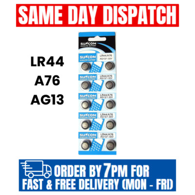 AG13 1.55V LR44 Alkaline Battery G13 L1154F A76 batteries - HIGH ...
