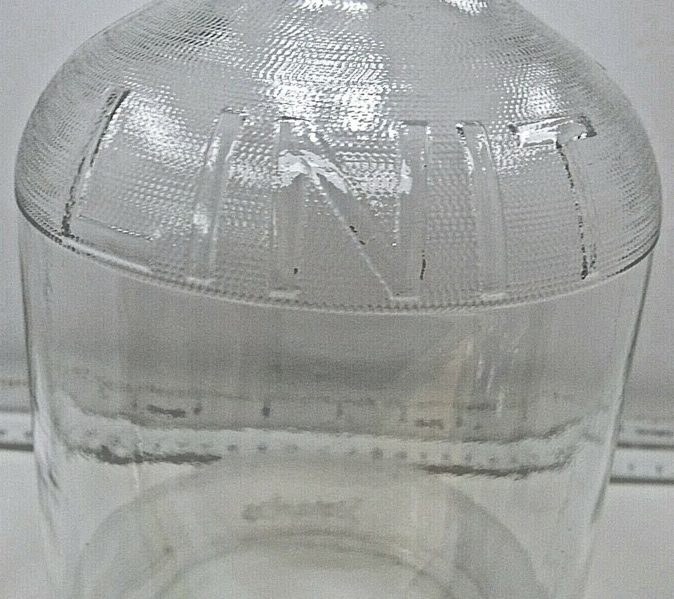 VINTAGE LINIT STARCH 1/2 GALLON GLASS BOTTLE W/BAIL HANDLE with BLUE ...