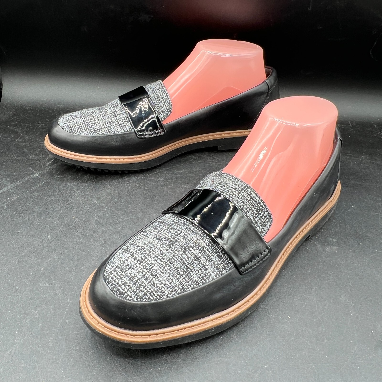 Clarks+Somerset+Penny+Loafer+Shoes+Womens+Sz+10+Slip+on+Black+Leather+ ...