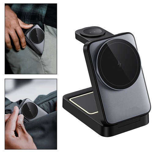 Sleek Magnetic Wireless Charger Stand for Simultaneous Charging of ...