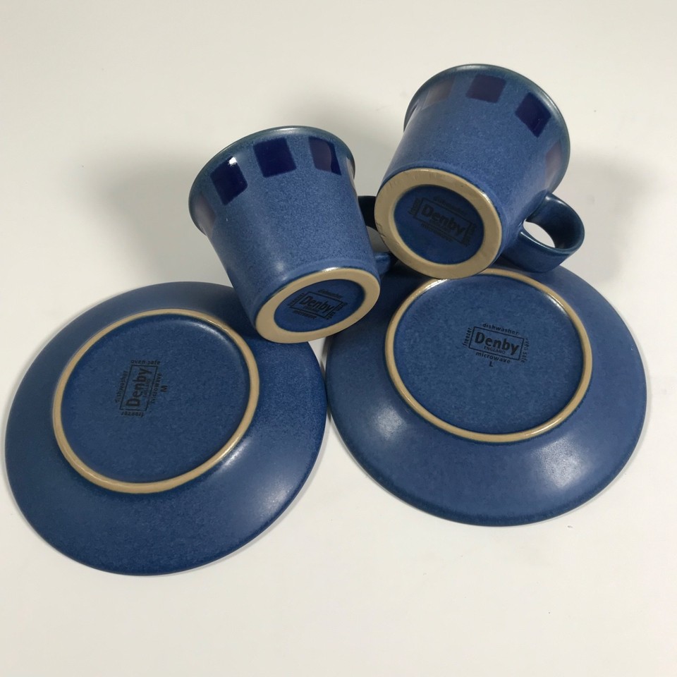 Denby Blue Reflex Demitasse Espresso Cup And Saucer x4 pieces | eBay UK