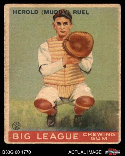 1933 Goudey #18 Muddy Ruel Browns 1 - POOR | eBay