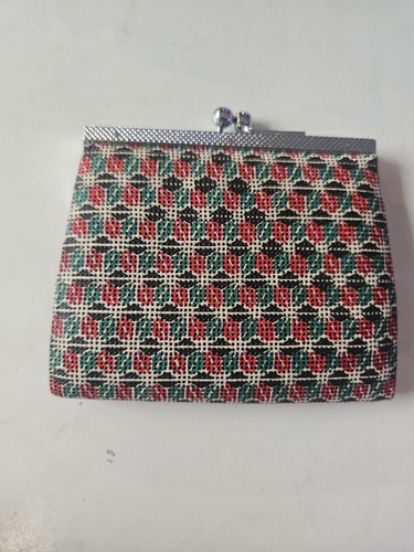 Vintage White Green Black Red Small Clasp Coin Purse Wallet Unique ...