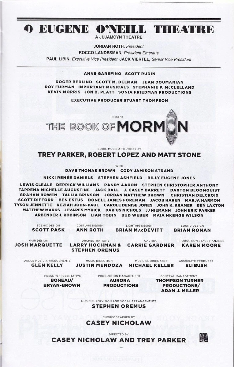 Playbill Inside Pages