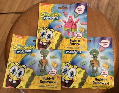 NICKELODEON SPONGEBOB SQUAREPANTS - THREE (3) BUILD-IT MINI FIGURES ...