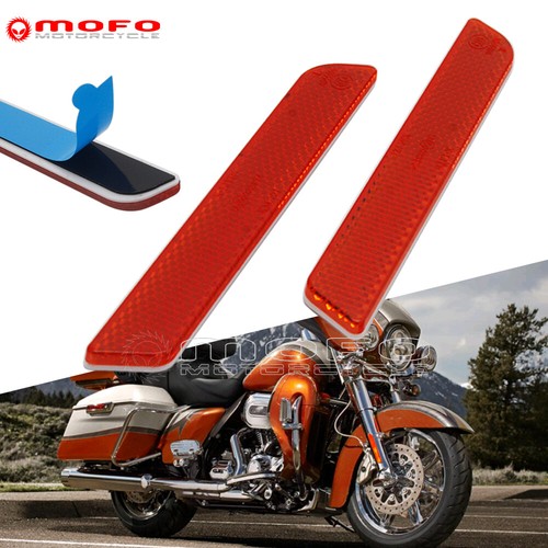 For Harley Touring Models Red Front Fork Leg Reflector Reflective ...