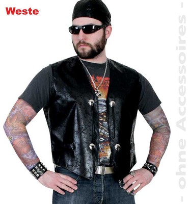 Bikerweste Biker Weste Kostüm Rocker L + XXL Karneval Fasching ...