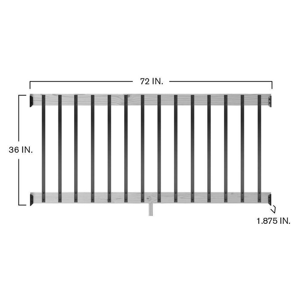 Prowood Deck Railing System 6' Walnut-Tone Southern Yellow Pine Rail ...