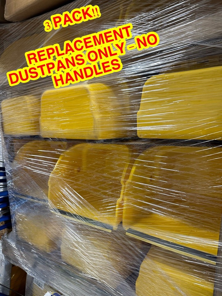 Quickie (3 PACK) Yellow Replacement Jumbo Plastic DUSTPANS ONLY - (NO ...