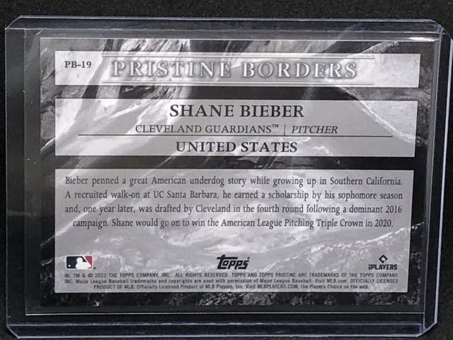 2022 Topps Pristine - Pristine Borders #PB-19 Shane Bieber for sale ...