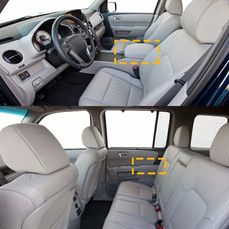 For Honda Pilot 2009-2015 Front Door Rear & Armrest Center Console Lid ...