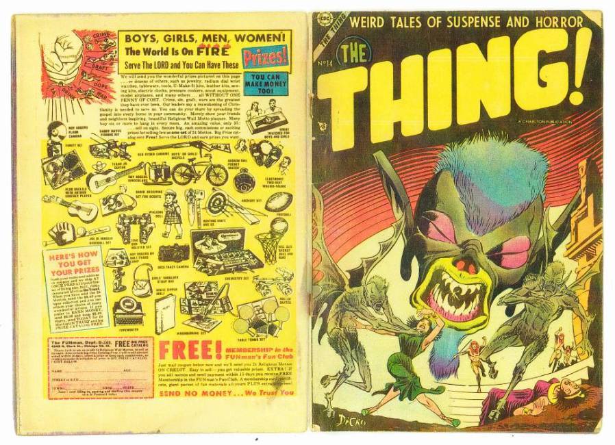 Facsimile reprint covers only to THE THING #14 (1954) Steve Ditko cover ...
