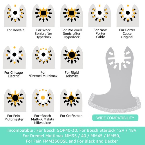 9Pcs Diamond Oscillating Saw Blade Set Multifunctional Diamond ...