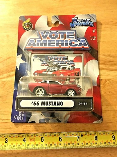 1/64 MUSCLE MACHINES '66 MUSTANG 04-34 RED VOTE AMERICA SERIES MIP | eBay
