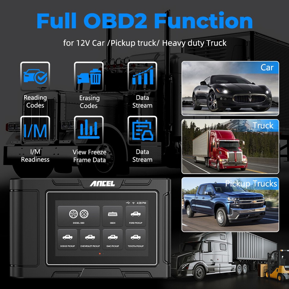 Diesel PICKUP Truck OBD Scanner All System Bidirectional Code Reader ...