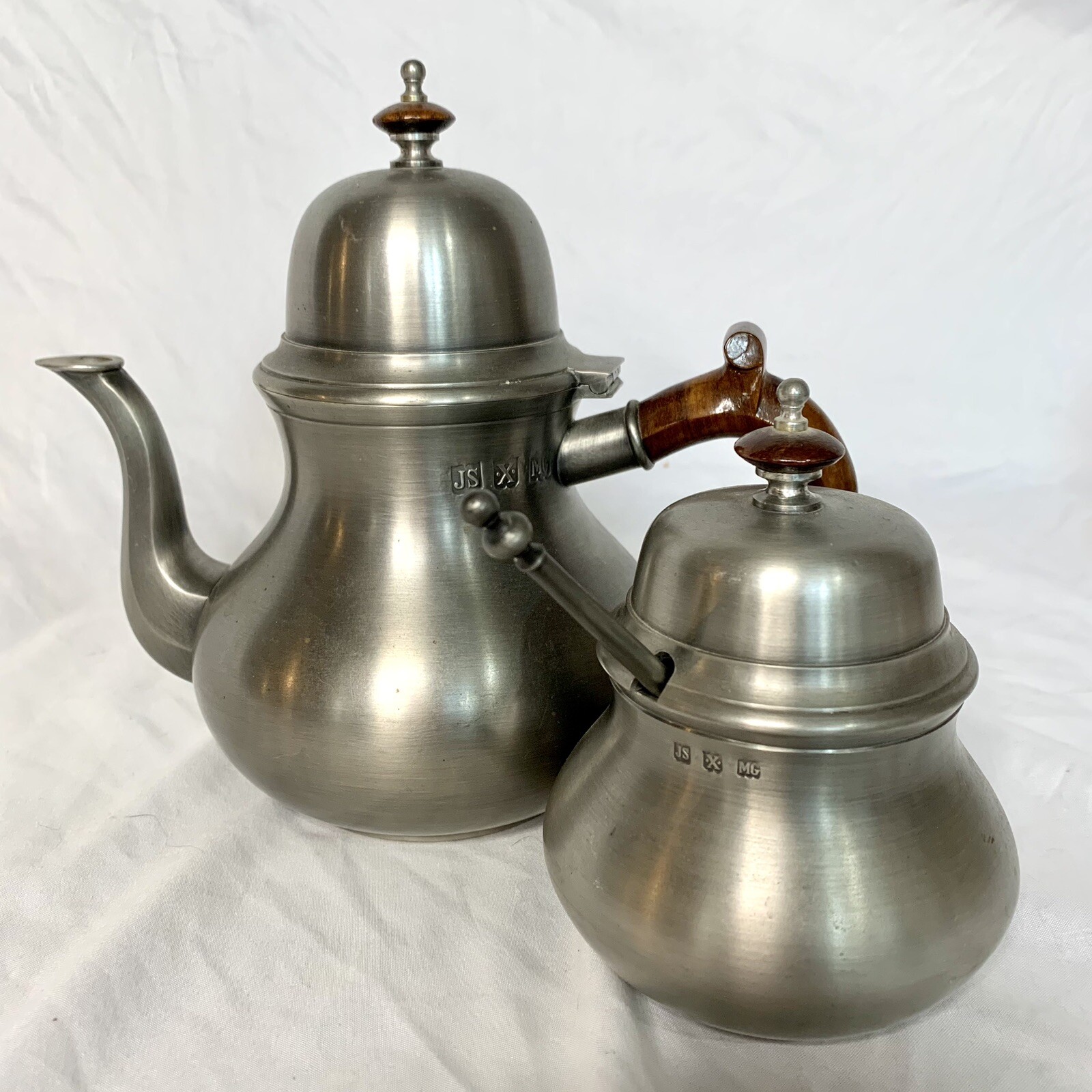 Vintage John Somers Brazil Pewter Colonial Teapot - Sugar Bowl & Spoon ...