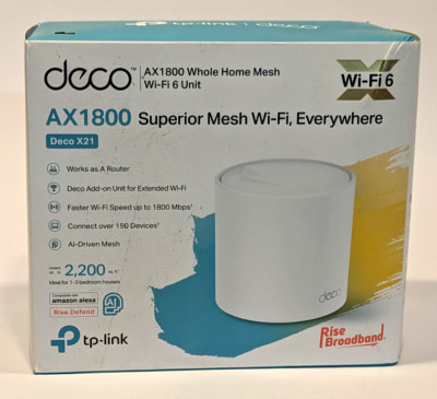 NEW TP-Link Deco X21 AX1800 Dual-Band Mesh WiFi-6 Router | eBay