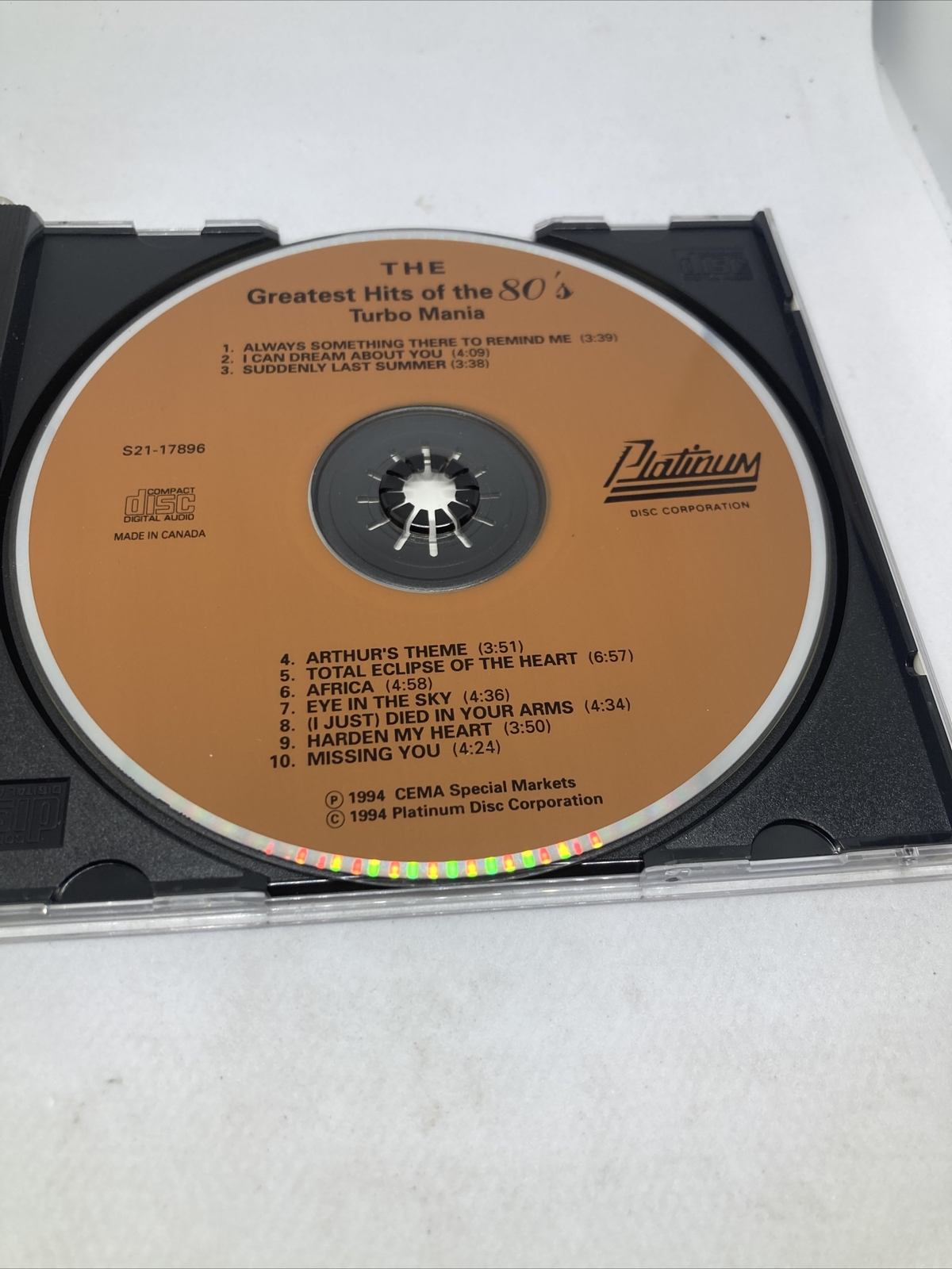 The Greatest Hits of the 80s CDs Platinum Disc Corporation 10 Tracks ...