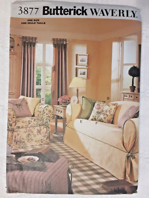 Butterick Pattern 3877 Drapes Slipcovers & Pillows Sewing Craft Project ...