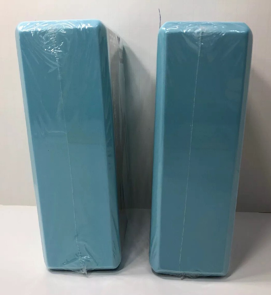 Yoga Block PRO-Strength Yoga Exercise Aqua Blue Foam Blocks 3"x 6"x 9 ...