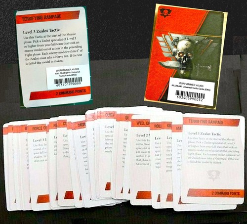 36 UNIVERSAL TACTICS CARDS: KILL-TEAM 40K SEALED~Games Workshop ...