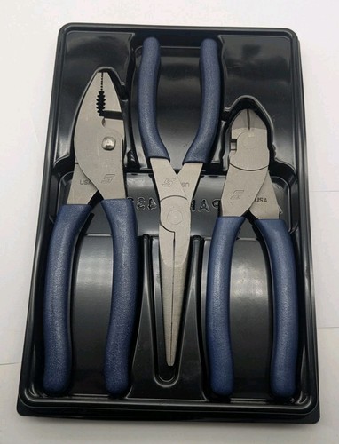 Snap-on Tools USA 3pc PEARL BLUE Plier Cutter Needle Nose 87ACF 97ACF ...