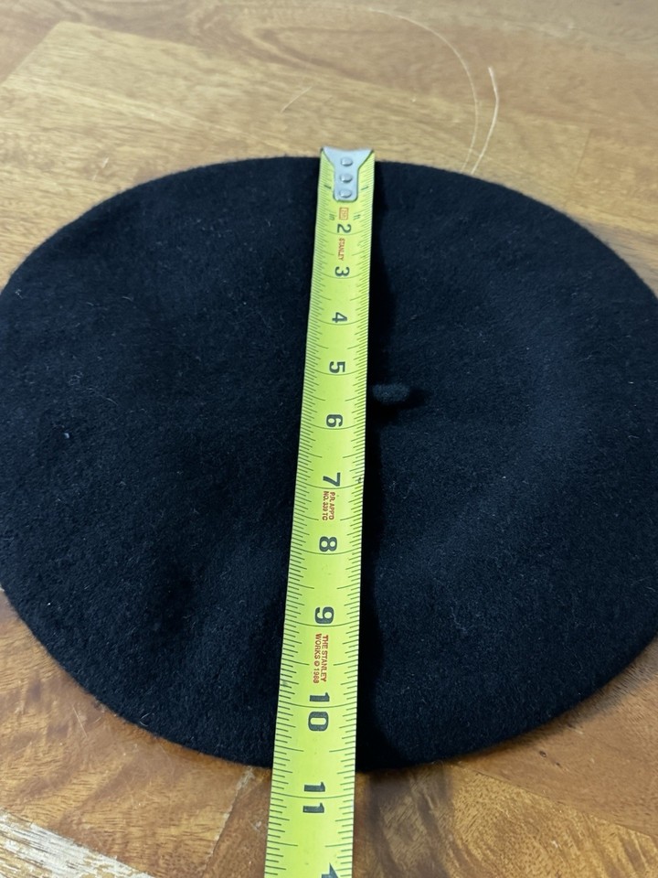 Women’s Beret Hat Cap Black One Size Vintage Style Artsy Osfm | eBay