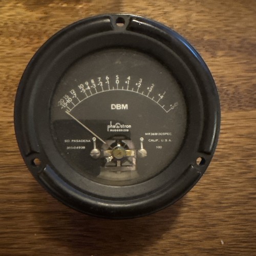 Vintage Pha Stron Ruggedized 310-04938 DBM Meter -15 To +5 Gauge ...