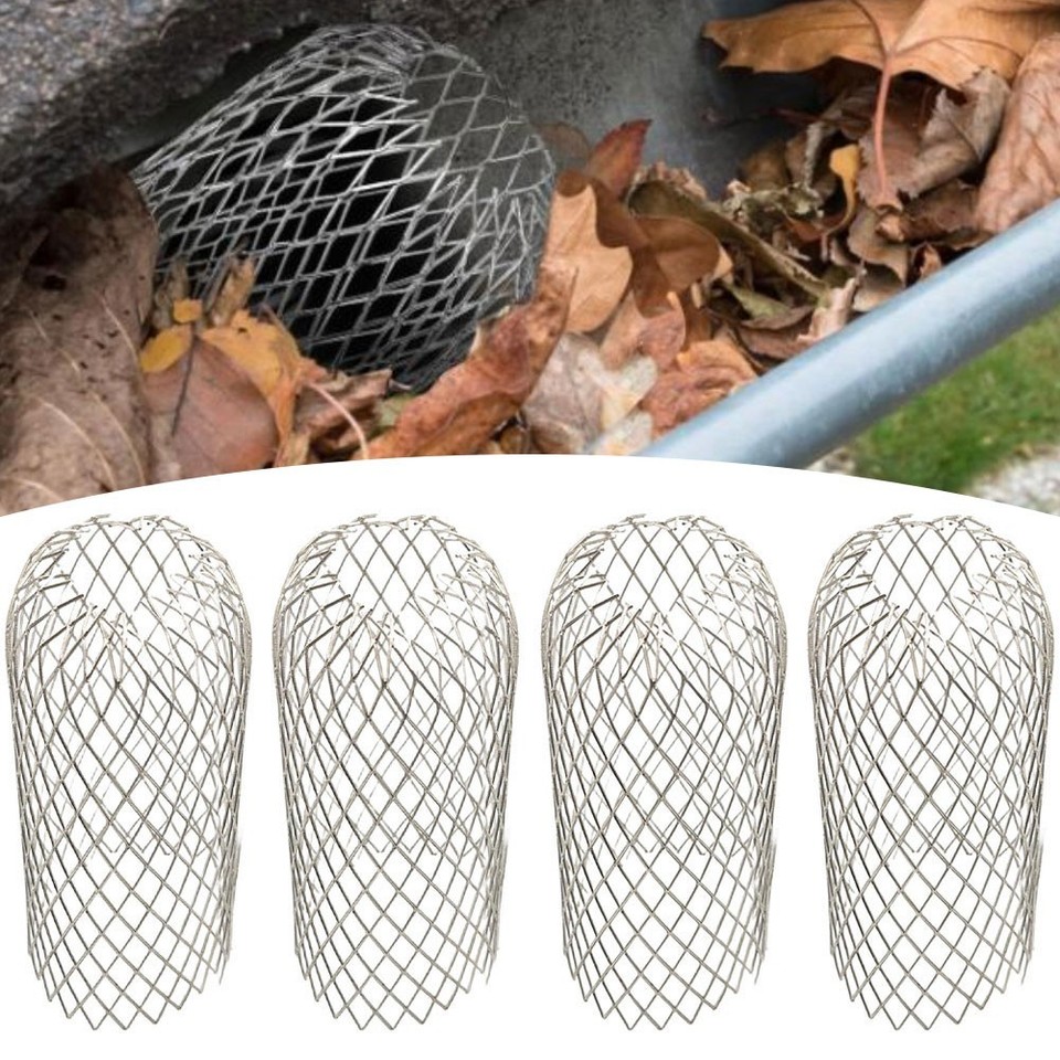 4pcs Aluminum Downpipe Leaf Guard Gutter Mesh to Maintain Drainage Flow ...