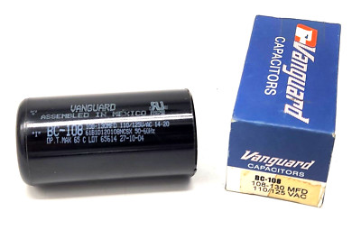Vanguard BC-108 108-100 MFD 110/125 VAC Capacitor NOS | eBay