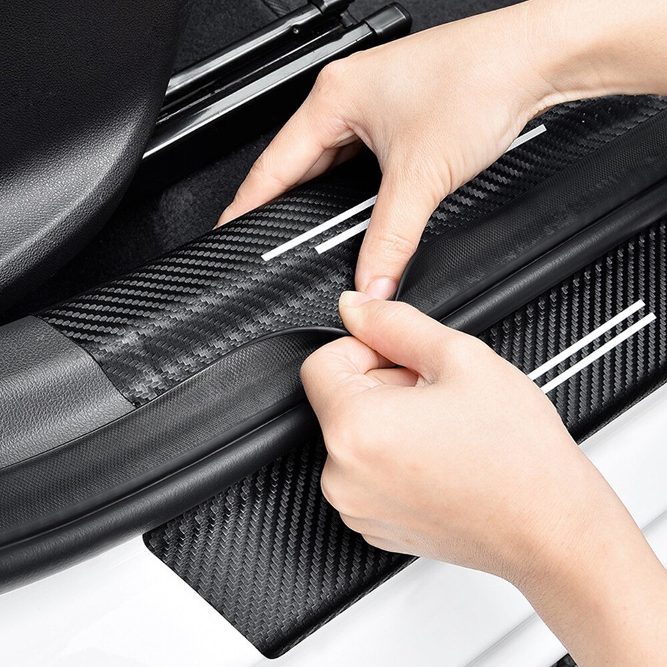 4PCS Car Trunk Sports Anti-Scratch Sticker Car Door Sill Protector ...