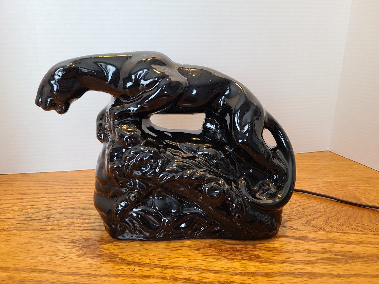 Vintage Black Panther Ceramic TV Lamp Night Light Statue MCM | eBay