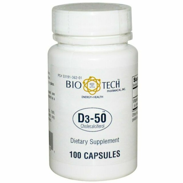 Bio-Tech Pharmacal D3-50 Cholecalciferol 50 000iu Dietary Supplement ...