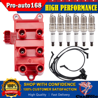 Wires + Spark plug + Ignition Coil For Ford F150 E150 Taurus Mazda ...