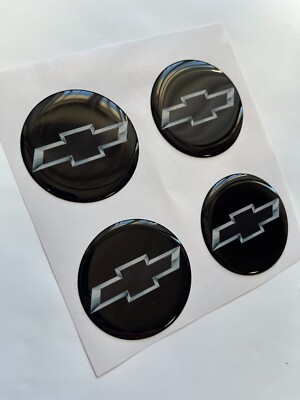 Set of 4 pcs Chevrolet Center Wheel Cap Stickers Decal Rims Emblem Logo ...