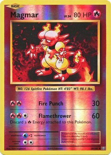 Pokemon Card - XY Evolutions 20/108 - MAGMAR (REVERSE holo-foil) - NM ...