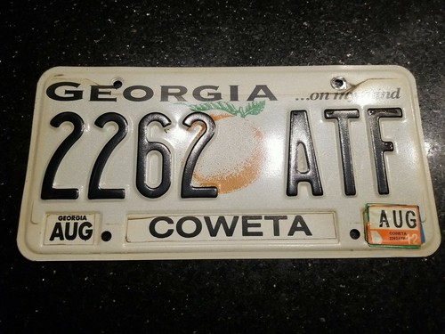 Georgia metal License plate, 2262 ATF, embossed Coweta | eBay